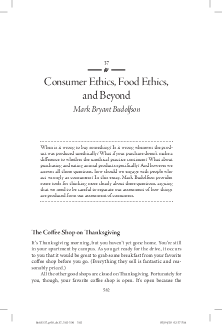 (PDF) Consumer ethics, food ethics, and beyond