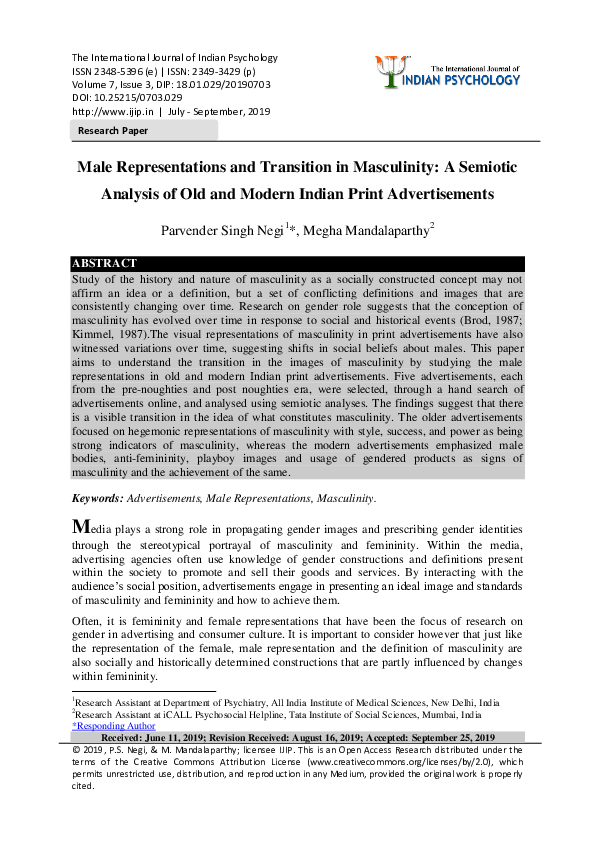 (PDF) Male Representations and Transition in Masculinity: A Semiotic ...