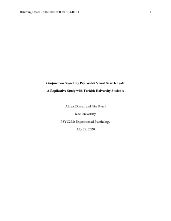 (DOC) Conjunction Search by PsyToolkit Visual Search Task: A ...