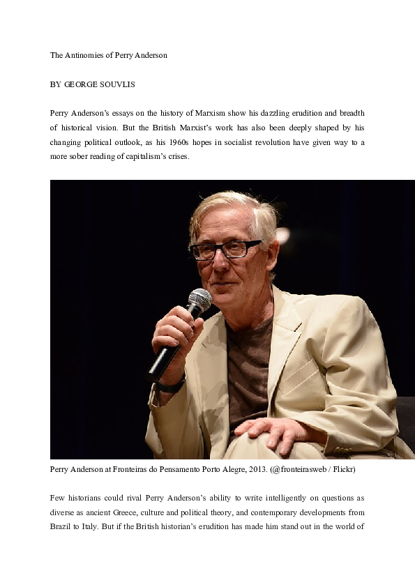 (DOC) "The Antinomies of Perry Anderson", Jacobin Magazine