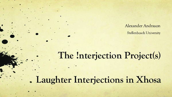(PDF) “The interjection Project(s): Laughter Interjections in Xhosa ...