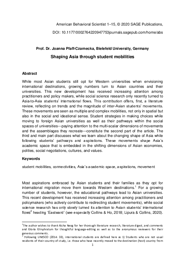(PDF) Shaping Asia through student mobilities