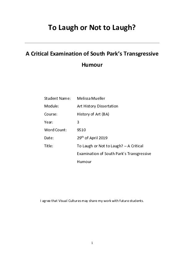 (PDF) To Laugh or Not to Laugh? A Critical Examination of South Park's ...