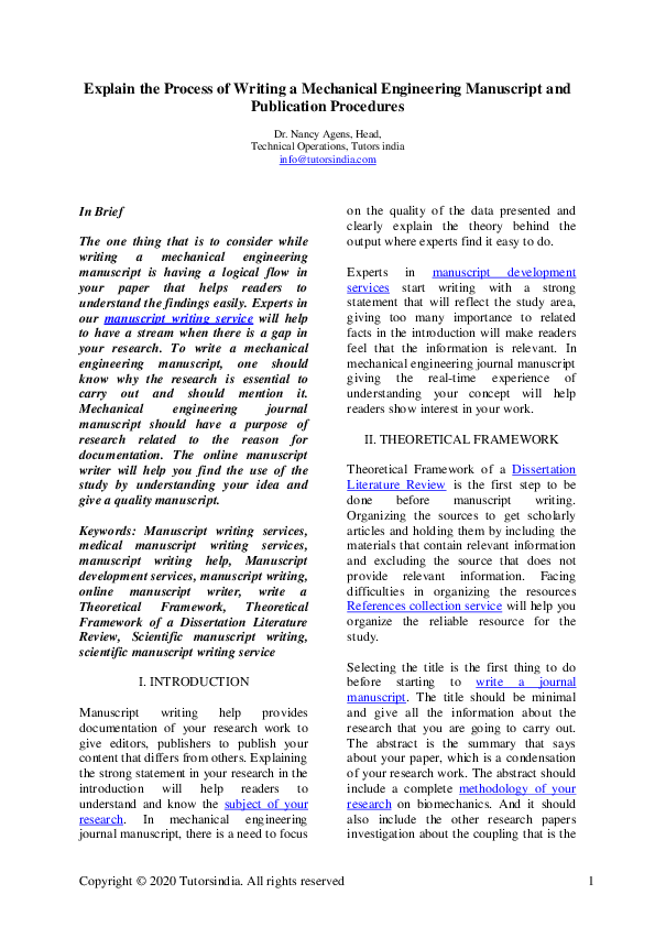 how to write a manuscript for publication