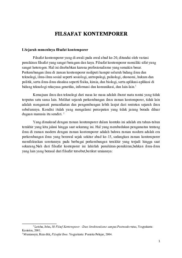 (DOC) FILSAFAT KONTEMPORER