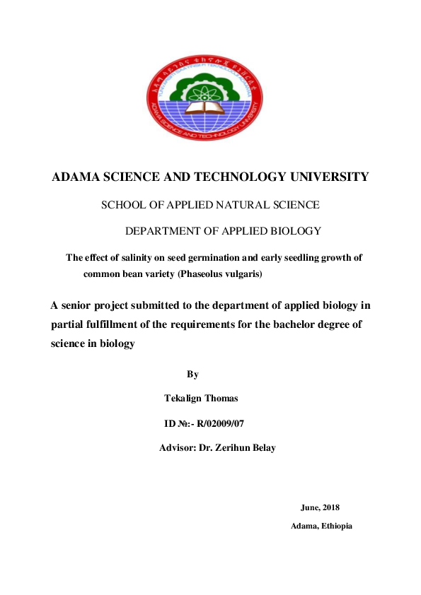 (PDF) ADAMA SCIENCE AND TECHNOLOGY UNIVERSITY SCHOOL OF APPLIED NATURAL SCIENCE DEPARTMENT OF ...