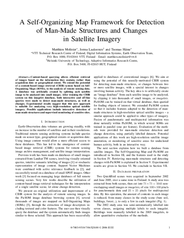 (PDF) A Self-Organizing Map Framework for Detection of Man-Made ...