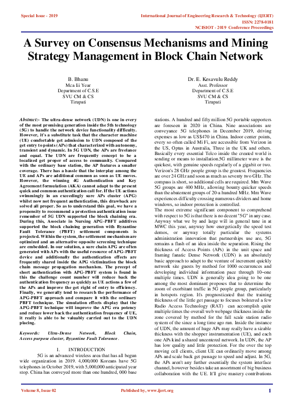 (PDF) IJERT-A Survey on Consensus Mechanisms and Mining Strategy Management in Block Chain ...