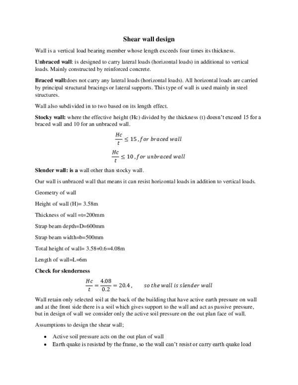 (PDF) Shear wall design