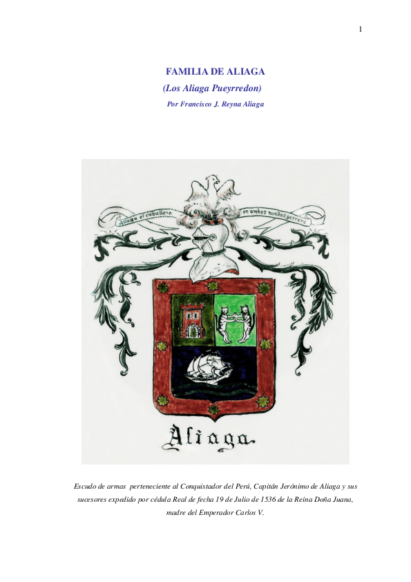 (PDF) LINAJE DE ALIAGA (Los Aliaga Pueyrredon)
