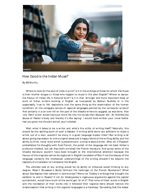 (PDF) How Good is the Indian Muse?
