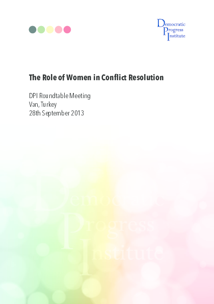 (PDF) The Role of Women in Conflict Resolution