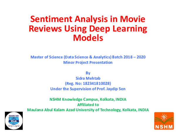 (PDF) Sentiment Analysis in Movie Reviews Using Deep Learning Models