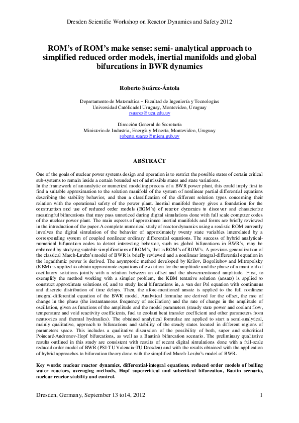 (PDF) ROM's of ROM's make sense: semi-analytical approach to simplified ...