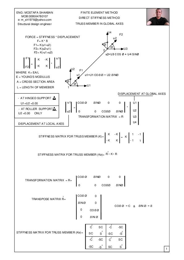 (PDF) TRUSS ANALYSIS BY FINITE ELEMENT | mostafa shaaban - Academia.edu