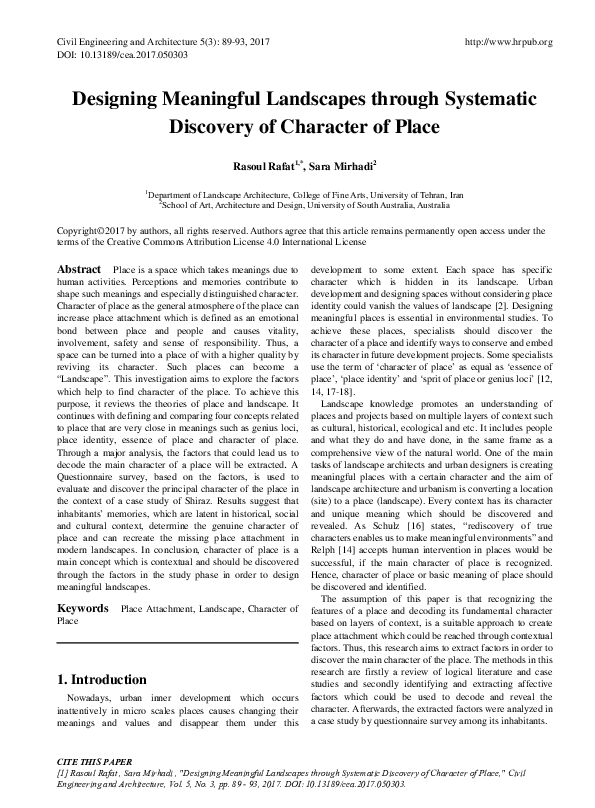 (PDF) Designing Meaningful Landscapes through Systematic Discovery of ...