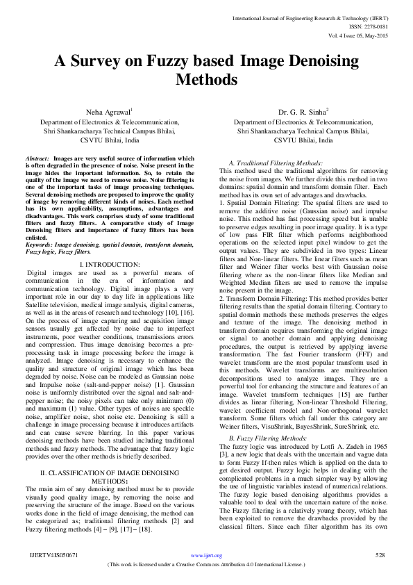 (PDF) IJERT-A Survey on Fuzzy based Image Denoising Methods