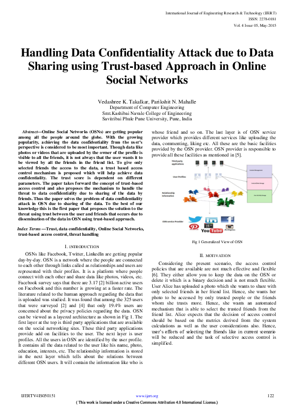Pdf Ijert Handling Data Confidentiality Attack Due To Data Sharing Using Trust Based Approach