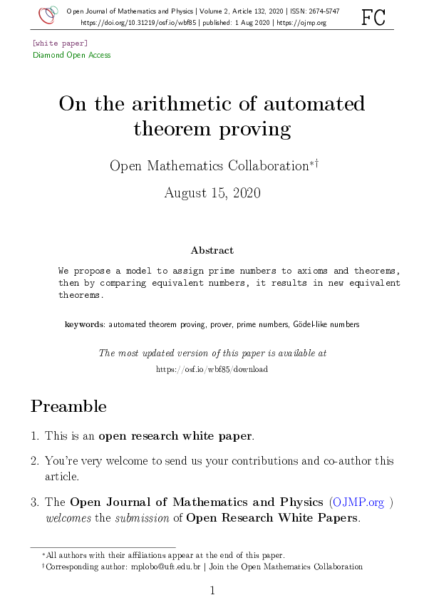 Pdf On The Arithmetic Of Automated Theorem Proving Matheus Lobo