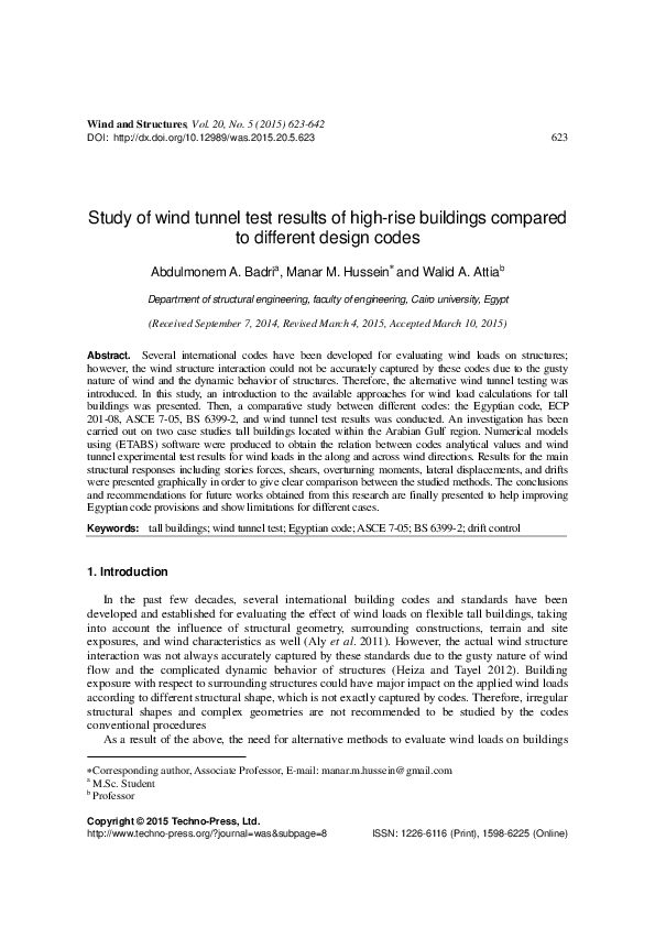 (PDF) Study of wind tunnel test results of high-rise buildings compared ...