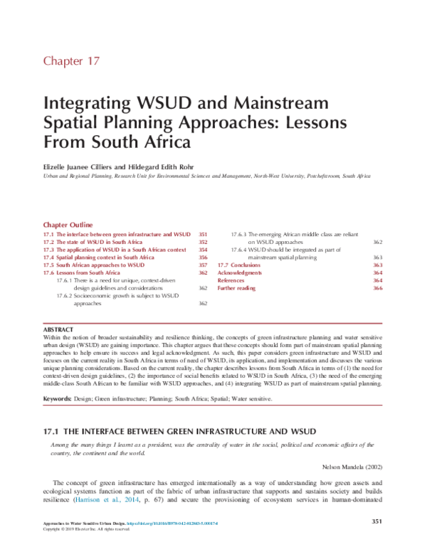 (PDF) Integrating WSUD and Mainstream Spatial Planning Approaches ...