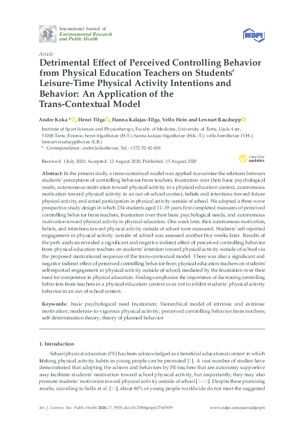 (PDF) Detrimental Effect of Perceived Controlling Behavior from ...
