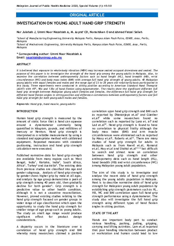 (PDF) INVESTIGATION ON YOUNG ADULT HAND GRIP STRENGTH