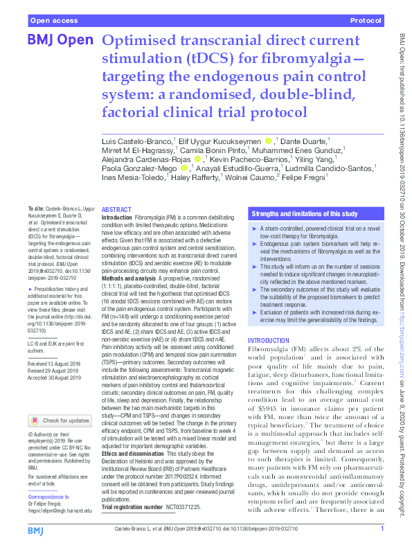 (PDF) Optimised transcranial direct current stimulation (tDCS) for ...