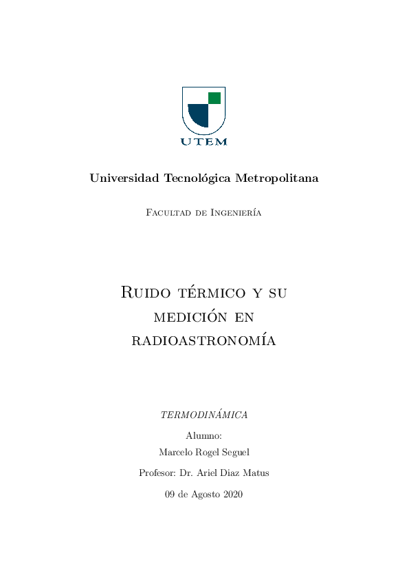 (PDF) Ruido térmico y su medición en radioastronomía