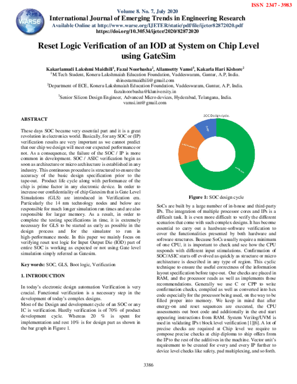 (PDF) Reset Logic Verification of an IOD at System on Chip Level using ...