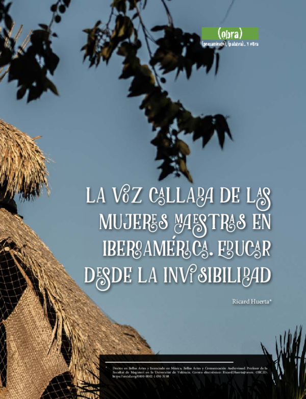 (PDF) La voz callada de las mujeres maestras en Iberoamérica. Educar ...