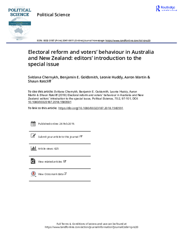 (PDF) Political Science Electoral reform and voters' behaviour in ...