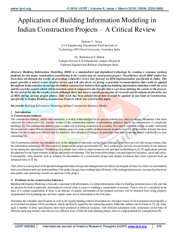 (PDF) Application of Building Information Modeling in Indian ...