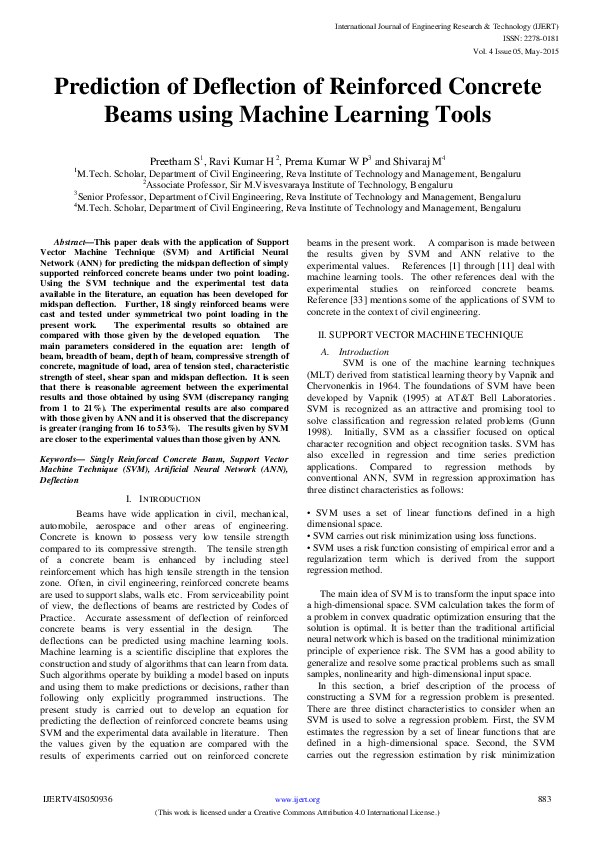 (PDF) IJERT-Prediction of Deflection of Reinforced Concrete Beams using ...