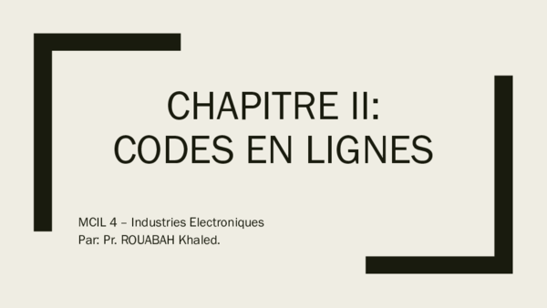 (PDF) CHAPITRE II: CODES EN LIGNES