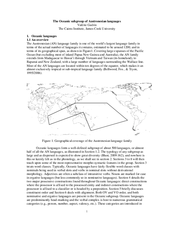 (PDF) The Oceanic subgroup of Austronesian languages