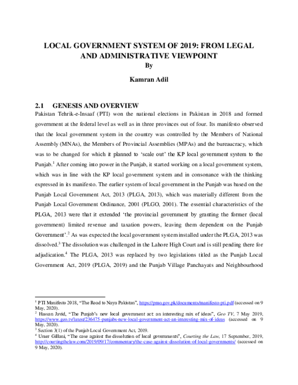 (PDF) LOCAL GOVERNMENT SYSTEM OF 2019: FROM LEGAL AND ADMINISTRATIVE ...