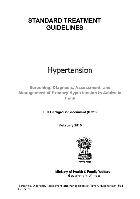 (PDF) Hypertension Screening, Diagnosis, Assessment, and Management of ...