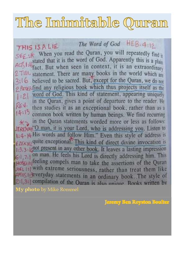 (PDF) The Inimitable Quran