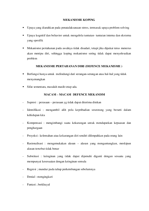 (PDF) MEKANISME KOPING