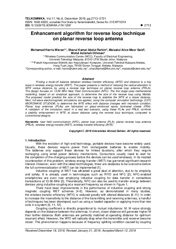 Pdf Enhancement Algorithm For Reverse Loop Technique On Planar
