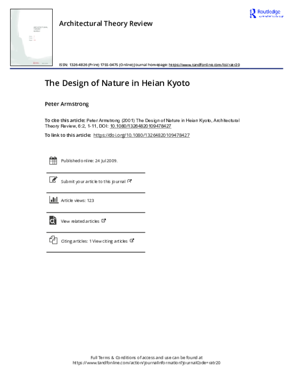 (PDF) The Design of Nature in Heian Kyoto