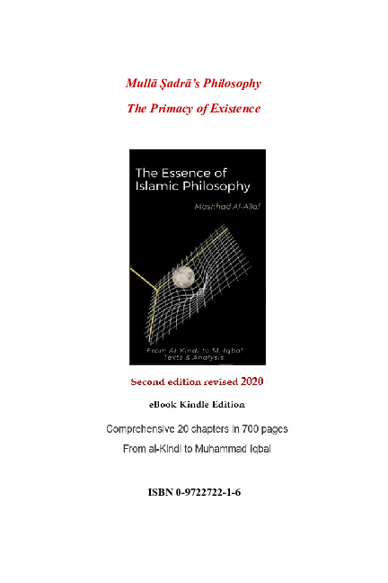 (DOC) Mulla Sadra on the Primacy of Existence and Transcendent Philosophy