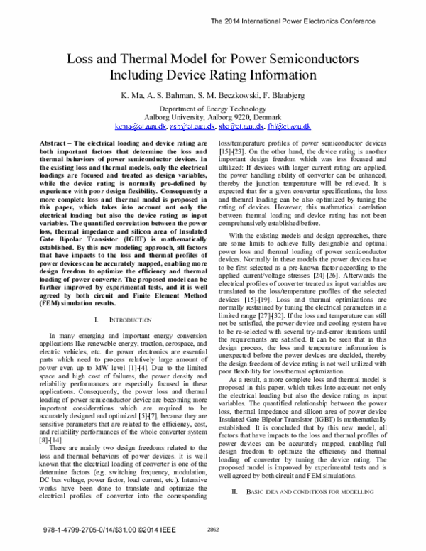 (PDF) Complete Loss and Thermal Model of Power Semiconductors Including ...