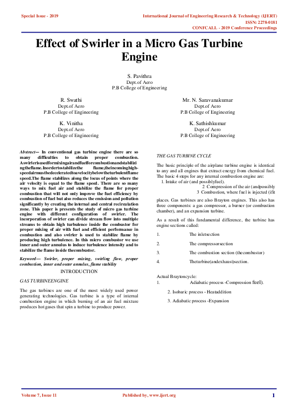 (PDF) IJERT-Effect of Swirler in a Micro Gas Turbine Engine | IJERT ...