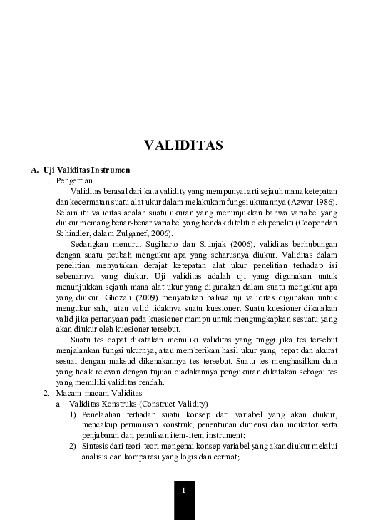 (PDF) UJI VALIDITAS INSTRUMEN