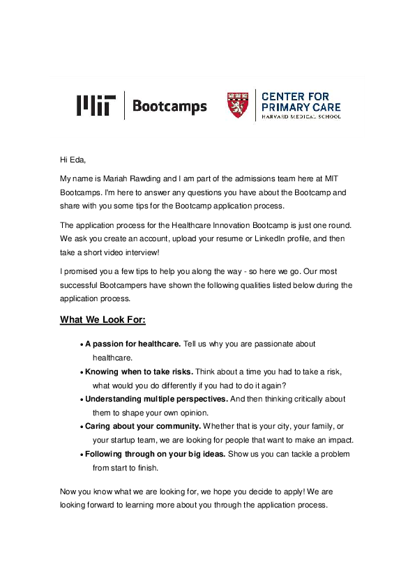 (PDF) MIT-HARVARD Medical school Healthcare Innovation Bootcamp ...