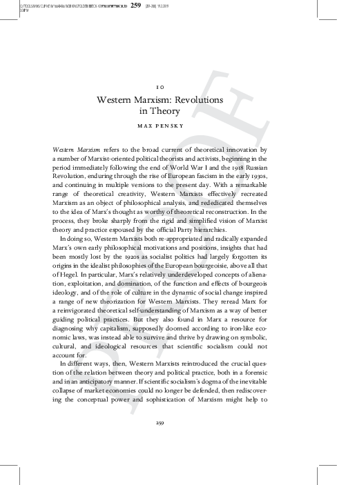 (PDF) Western Marxism: Revolutions in Theory