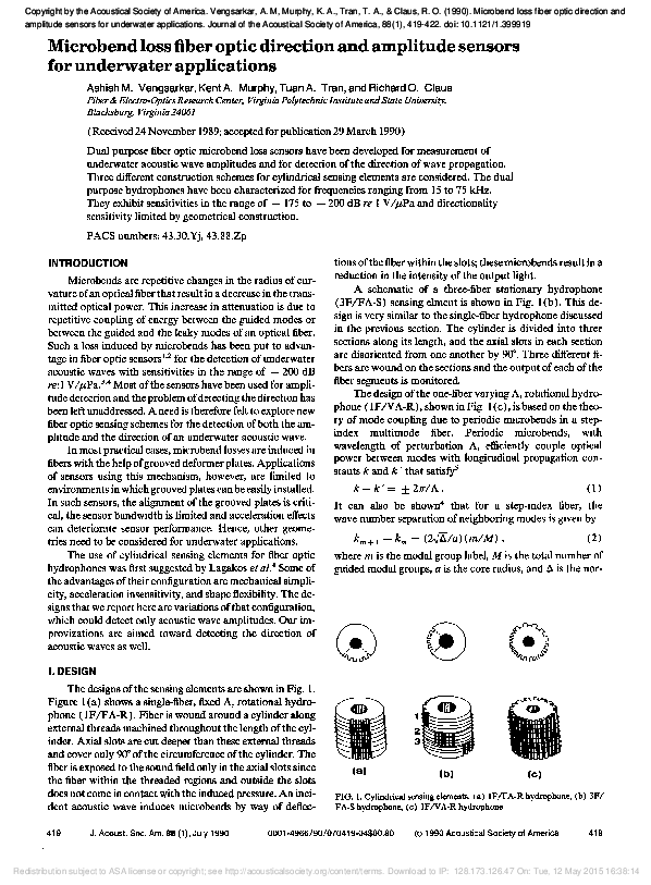 (PDF) Microbend loss fiber optic direction and amplitude sensors for ...