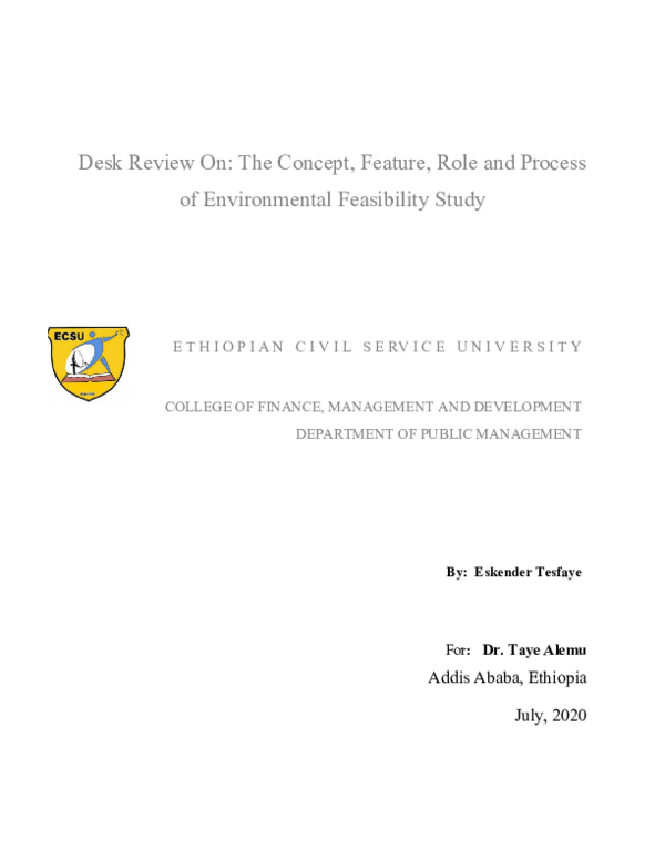 (DOC) Desk Review On: The Concept, Feature, Role and Process of ...